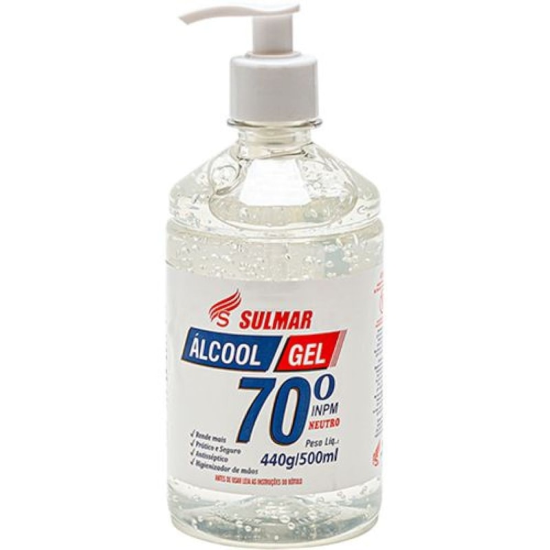 Álcool Gel 70% 500ml Pump Sulmar - SouSuper