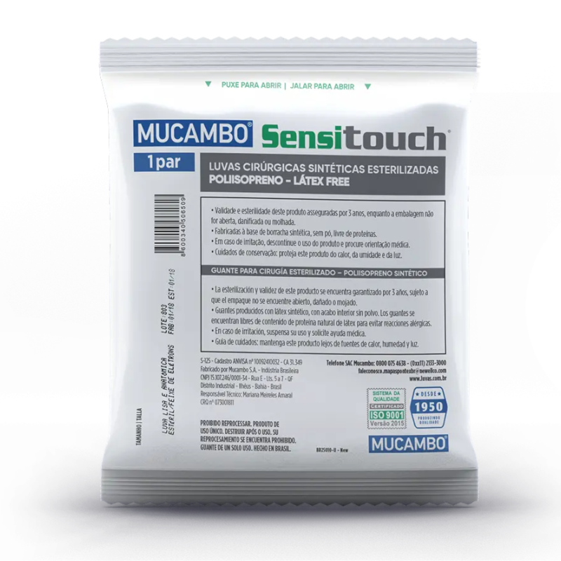 Luva Cirúrgica Estéril sem Látex Sensitouch 7,5 Par Mucambo - SouSuper